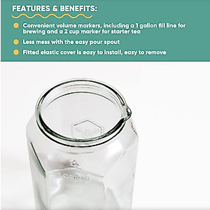 Craft A Brew - Kombucha Jar with Dispensing Valve - For Kombucha Fermentation - Includes Custom Cloth Cover- Proprietary Design