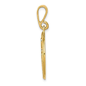 Solid 14k Yellow Gold Musical Notes Pendant Charm - 28mm x 19mm
