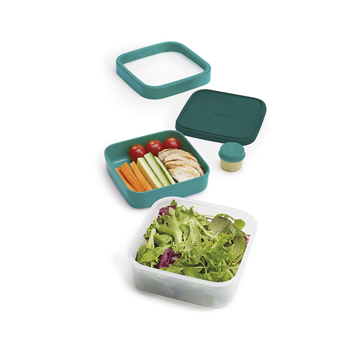 Joseph Joseph GoEat Compact 3-in-1 Salad Box, Teal