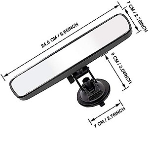 Rear View Mirror,LECAMEBOR Universal Thickened Anti-glare HD Car Interior Rear View Mirror-(With Adjustable Suction Cup)