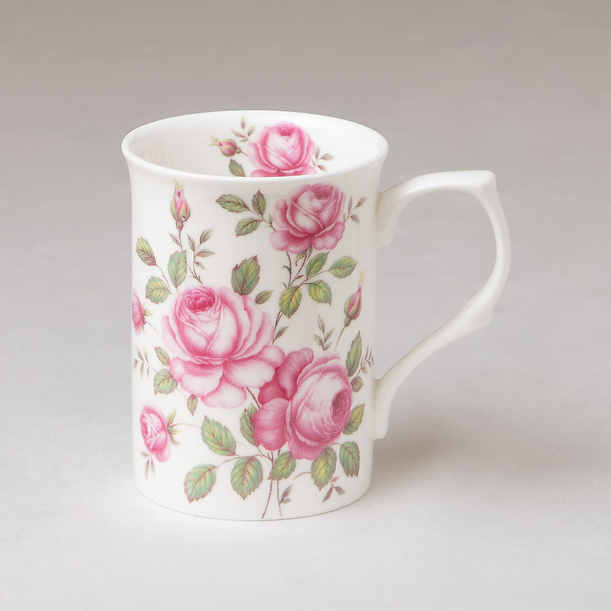 Grace Teaware Bone China Coffee Tea Mugs 9-Ounce, Assorted Set of 4 (Spring Floral)