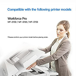 LxTek Remanufactured Ink Cartridge Replacement for 702XL 702 XL T702XL to use with Workforce Pro WF-3730 WF-3720 WF-3733 Printer (High Yield, 4-Pack)