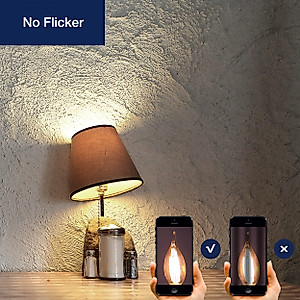 FLSNT LED 60 Watts Equivalent Chandelier Light Bulbs, CA11 Dimmable Filament Clear LED Candelabra Bulbs, E26 Medium Base, 2700K Soft White, 6 Pack