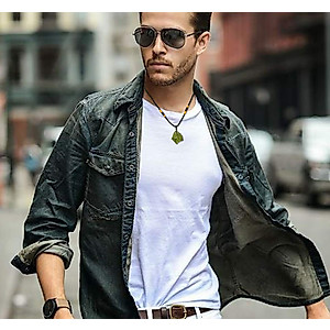 Moldavite Crystal Necklace for Men Women, Handmade Irregular Stone Pendant Crystal Energy Stone