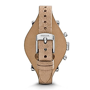 Fossil Women's Original Boyfriend Quartz Stainless Steel and Leather Chronograph Watch, Color: Silver (Model: ES3625)