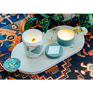 Auric Moon | Desert Sage + Lavender Scented Luxury Soy Coconut Candle for Women | Slow 70+ Hour Burn | Wood Crackling Wicks | Hand-Poured in California
