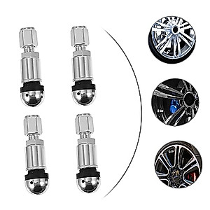 Milisten 4 Pcs Valve Wheels for Car Tire Pressure Caps Bolt in Valve Stem BMX Wheels Aluminum Alloy Silver Aluminum Stem Tire Air Automobile Tire Stems Gas Nozzle Circulation Valve