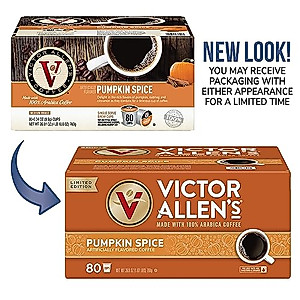 Victor Allen's Coffee Pumpkin Spice Flavored, Medium Roast, 80 Count, Single Serve Coffee Pods for Keurig K-Cup Brewers