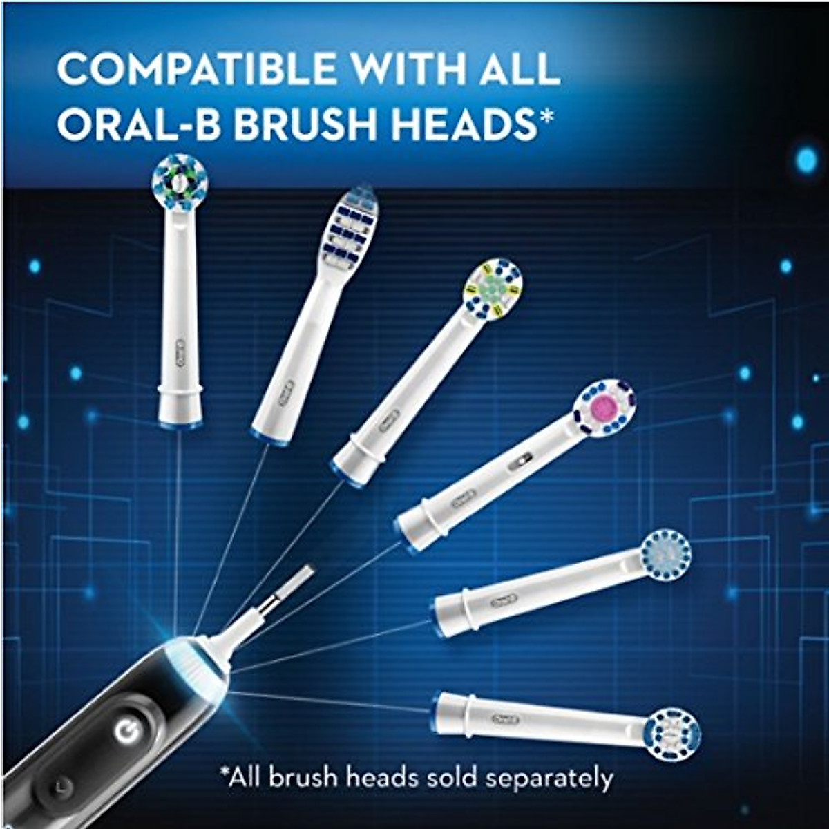 Oral-B 7500 Electric Toothbrush, Black with 3 Brush Heads and Travel Case - Visible Pressure Sensor to Protect Gums - 5 Cleaning Modes - 2 Minute Timer