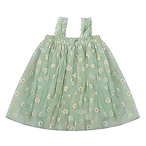 FRYAID Toddler Baby Girl Tutu Dress Tulle Lace Sleeveless Princess Sundress Summer Birthday Party Clothes Green