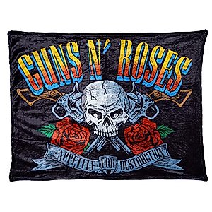 Calhoun Guns N Roses Appetite for Destruction Plush Throw Blanket (50" by 60")