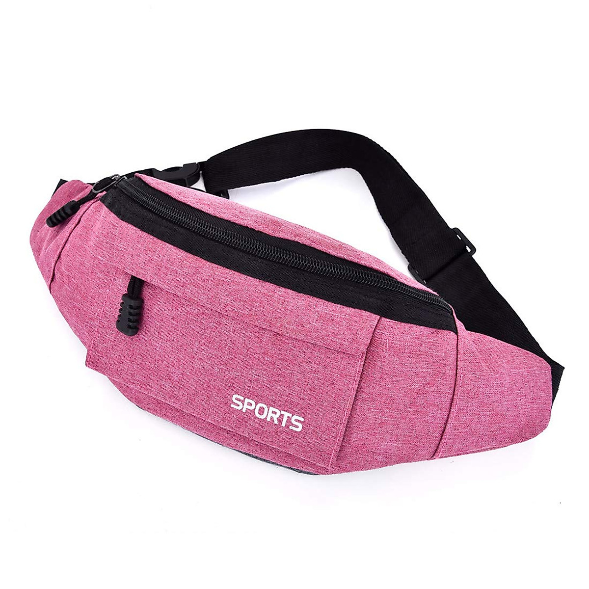 heavKin Men's Women‘s Fashion Simple Versatile Oxford Sport Fitness Waist Pack - Travel Waist Bag Riding Backpack Messenger Shoulder Bag -Adjustable Belt (B30-1212) (Pink, 13X36X7CM)