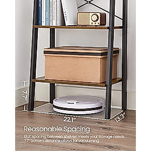 VASAGLE ALINRU 5-Tier Bookshelf, Industrial Bookcase and Storage Rack, Wood Look Accent Furniture with Metal Frame, 22.1 x 13.3 x 67.7 Inches, Rustic Brown