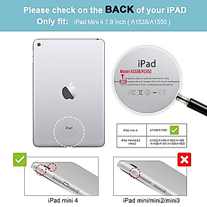 ProCase Smart Case for iPad Mini 4 2015(Model: A1538 A1550), Ultra Slim Lightweight Stand Case with Translucent Frosted Back Smart Cover for iPad Mini 4th Gen 2015 7.9 Inch -Navy Blue