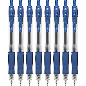 Pilot, G2 Premium Gel Roller Pens, Extra Fine Point 0.5 mm, Pack of 8, Blue