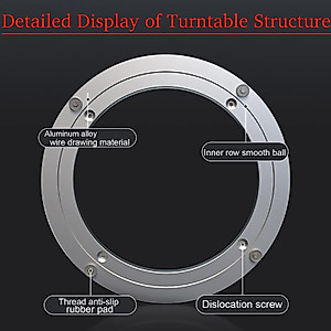 8-28 Inch Aluminium Lazy Susan Turntable Bearing Round Table Swivel Base Rotating Bearing Turntable 360 Degree Rotating For Dining Table TV Computer Monitor