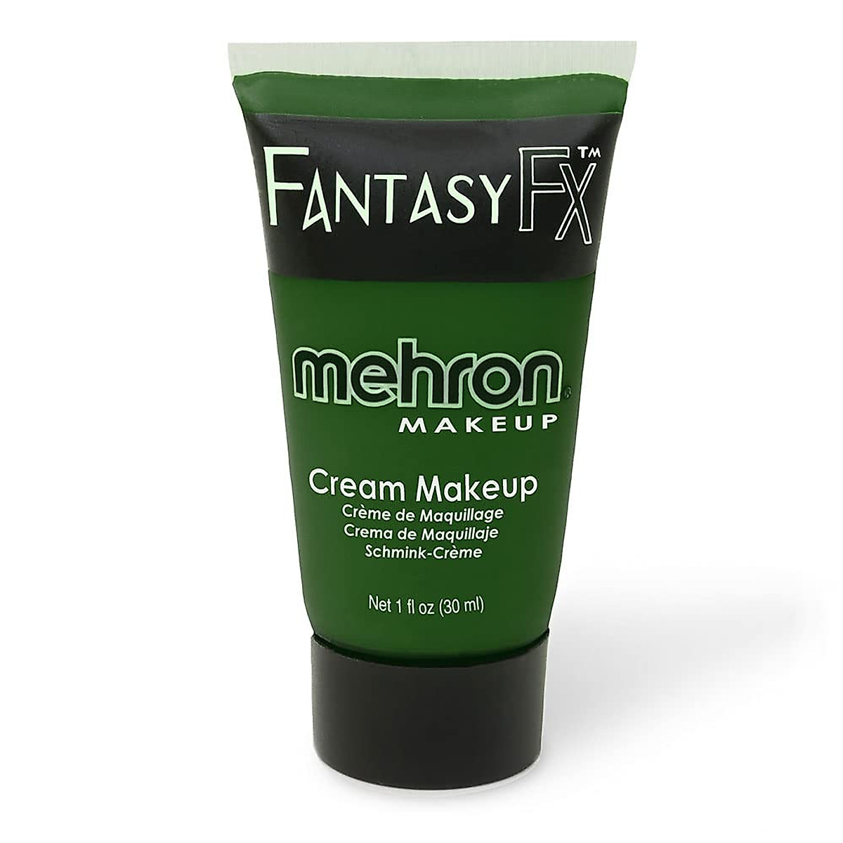 Mehron Makeup Fantasy FX Cream Makeup | Water Based | Halloween | Kelly Green Face Paint & Body Paint For Adults 1 fl oz (30ml) (KELLY GREEN)