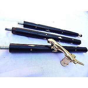 Victorian Style Jaguar Handle Walking Stick Cane Solid Brass Handle Wooden Black Stick Fordable