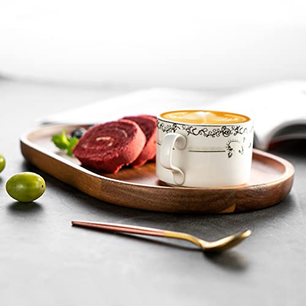 BF BILL.F SINCE 1983 Wood Plates Set of 3 Acacia Wooden Dinner Plates Serving Trays 12 Inch Rectangular Wooden Serving Platters for Home Decor, Food, Vegetables, Fruit, Charcuterie, BBQ Serving Tray