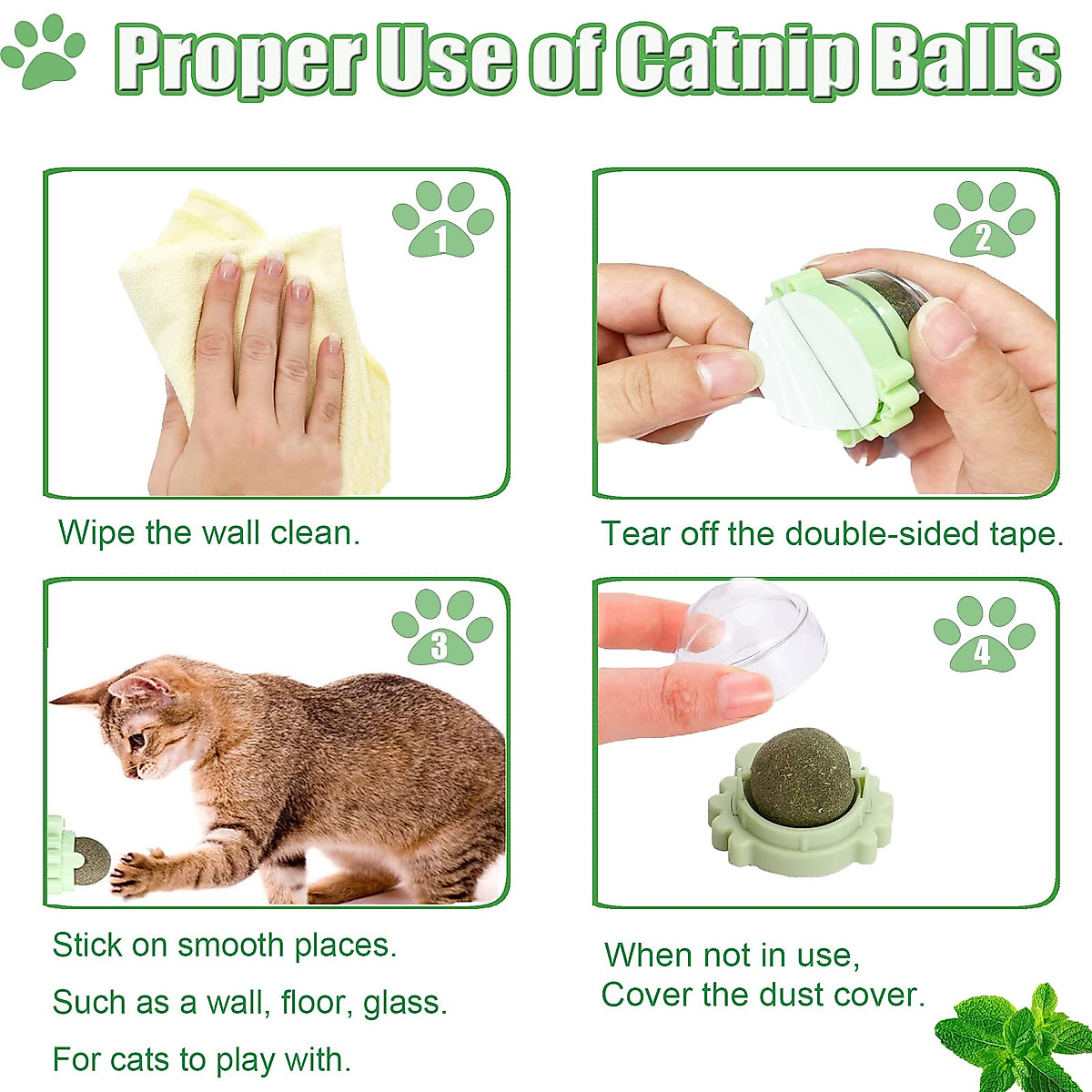 SUGVUHO 3 Pack Catnip Ball Cat Toy Cat Nips Organic Ball Catnip Wall Balls for Cats Cat Licking Ball Cat Teeth Cleaning Toy Cat Mint Silvervine Cat Toy Catnip and Silvervine for Cats