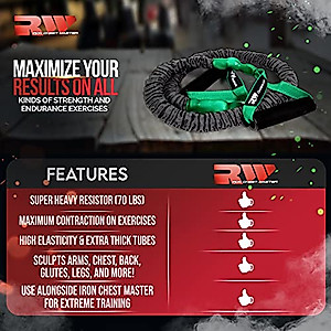 Ron Williams Resistance Bands with Handles & Protective Sleeves | Portable Full Body Workout Bands for Men & Women | Includes Exercise Training