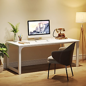 LITTLE TREE 70.8 Inch X-Large Executive Computer Office Desk, White