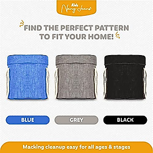 Nany Jeans Toy Storage Organizer and Play Mat for Kids - Collapsible XXL Toy Bag Storage Container for Building Bricks & Blocks - Toy Chest & Organizers with Drawstring Mat for Boys and Girls (Blue)
