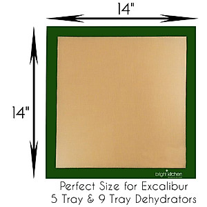5 x Silicone 14" x 14" Non-Stick Fruit Leather Drying Ultra Sheet Compatible With Excalibur Dehydrator 9 & 5 Tray Models