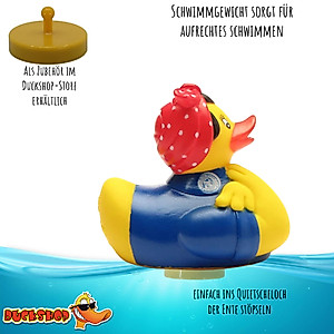 Rubber Duck - Rosie The Riveter | Bath Duck | L: 11 cm