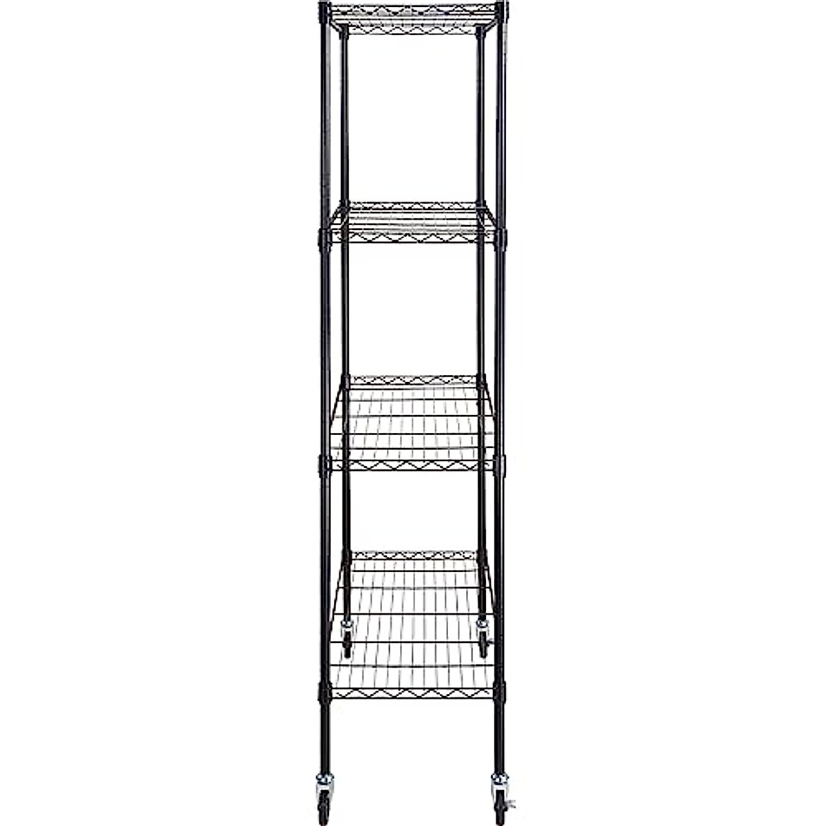 VEVOR Storage Shelving Unit, 4-Tier Adjustable Storage Shelves, 48" L x 18" W x 74" H Garage Storage Shelves, Metal Shelves with Wheels for Kitchen Pantry Basement Bathroom Laundry