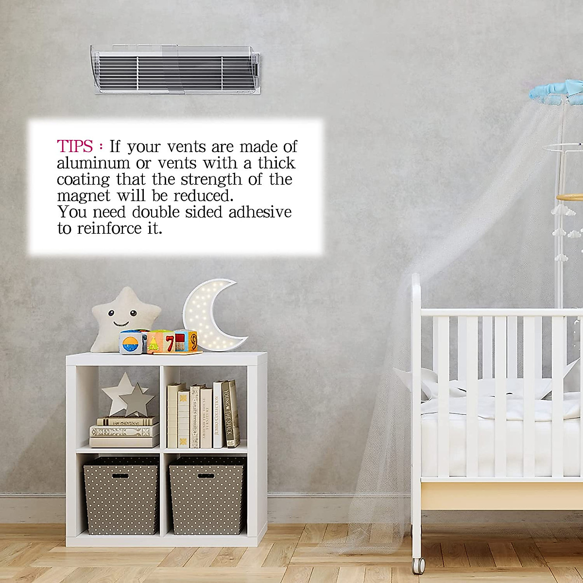 MAYITOP Air Vent Deflector Magnetic Vent Heat and Air Deflector for Vents Sidewall, and Ceiling Registers,Adjustable Magnetic Air Conditioner Wind Deflector 7.8 to14.5" Inch Vent deflectors