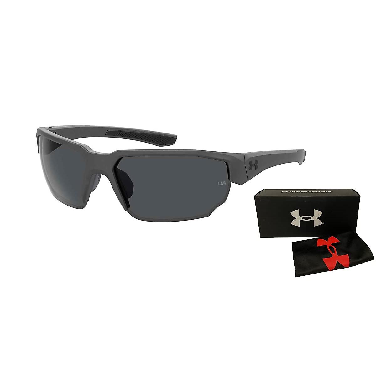 Under Armour Blitzing UA0012/G/S 0R6S/IR 70MM Grey/Black/Grey Special Shape Sunglasses for Men + BUNDLE With Designer iWear Eyewear Kit