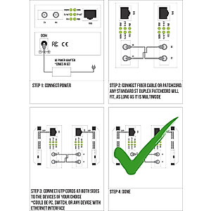 Multimode ST Gigabit Fiber Media Converter - Built-in ST Fiber Module 550 m (0.34 Miles) 850 nm - to UTP Cat5e 10/100/1000 RJ-45 – Auto Sensing Gigabit or Fast Ethernet - Jumbo Frame - LLF Support