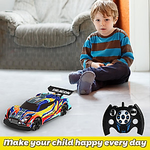 joyee＆elephant RC Drift Car, 1:14 Remote Control Car, 4WD Drift RC Cars for Kids, 2.4Ghz High Speed RC Vehicle with LED Lights Music, Hobby Sport Racing Toy Cars Gifts for Boys Girls