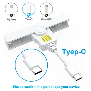 Type C CAC Reader, DOD Military USB C Common Access CAC Card Reader, USB C Smart Card Reader PIV CAC Reader Credit Card Reader Compatible with Windows, Mac OS(Mini Fold and Portable Type C)