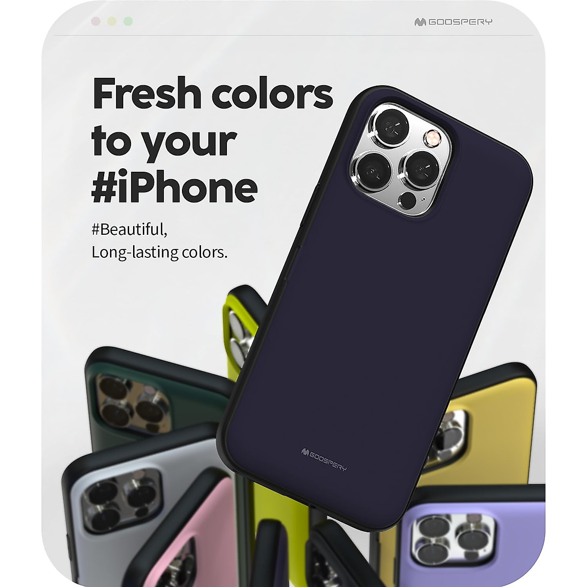 GOOSPERY Magnetic Door Bumper Compatible with iPhone 15 Pro Max Case, Card Holder Wallet Easy Magnet Auto Closing Protective Dual Layer Sturdy Phone Back Cover - Blue Navy