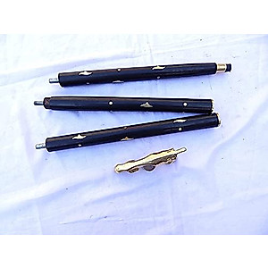 Victorian Style Jaguar Handle Walking Stick Cane Solid Brass Handle Wooden Black Stick Fordable