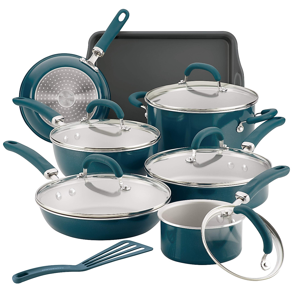 Rachael Ray Create Delicious Nonstick Cookware Pots, Pans and Skillets Set, 14 Pieces