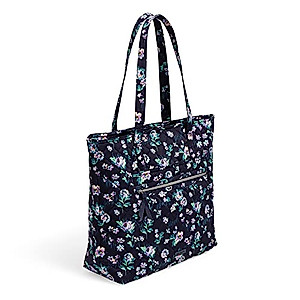 Vera Bradley Women's Performance Twill Vera Tote Bag, Navy Garden, One Size