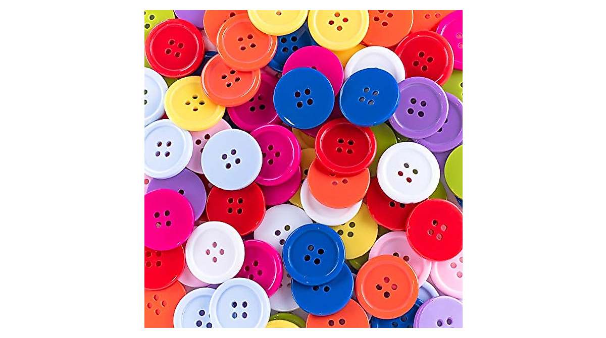 100 Pack 1 Inch Buttons for Sewing, Crafts & DIY Projects