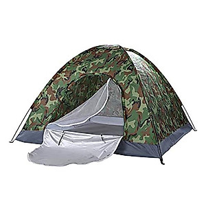 3-4 Person Camping Tent Waterproof Pop-Up Outdoor Sports Tent with Carrying Bag UV Protect Sun Shelter Army Camouflage Print for Outdoor Travel Picnic Hiking Climbing Fishing