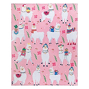 Llama Throw Blanket, Adorable Super-Soft Extra-Large Llama Blanket for Girls, Women, Teens, Kids, Baby, and Children, Cute Fleece Llama Blanket (50in x 60in) Warm and Cozy Throw for Bed Crib or Couch