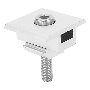 FOLOSAFENAR Solar Panel Mid Clamps, Time Saving High Mechanical Strength 10Pcs Aluminum Solar Bracket Mid Clamp for Roof PV System