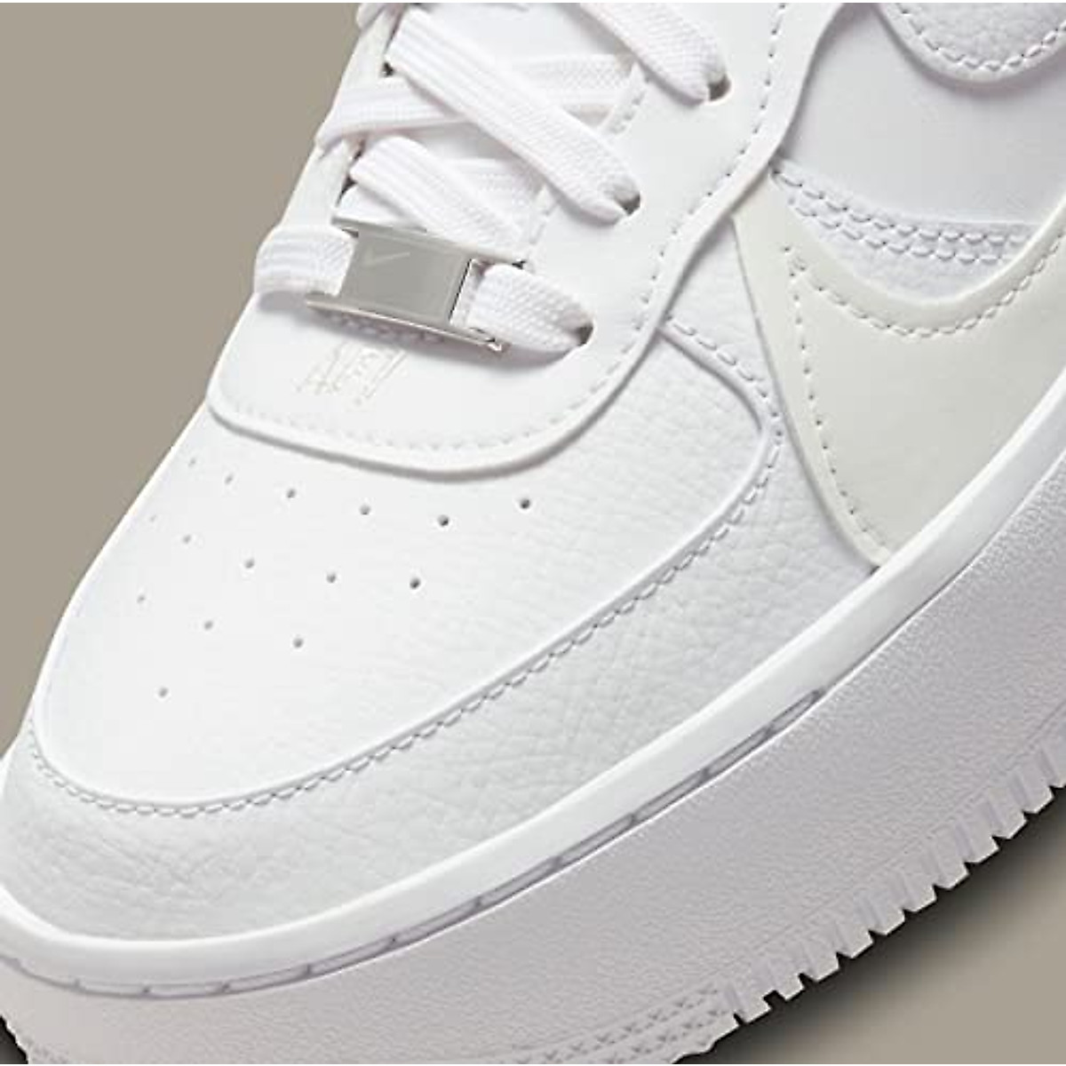 Nike Womens Air Force One PLT.AF.ORM Sneakers (White/Summit White-White-White, 7.5)
