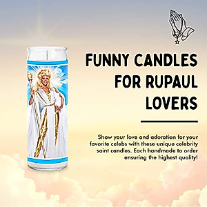 Celebrity Prayer Candle - Funny Drag Race Saint Candle - 8 inch Glass Prayer Votive - 100% Handmade in USA - Novelty Celebrity Gift