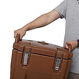 FORCOOK Insulated Soup Carrier Catering Supplies 8 Gallon Commercial Food Warmer Hot Box for Food Storage Hot Box Food Warmer for Parties with 18/8 Stainless Steel Liner Leak-Proof Brown