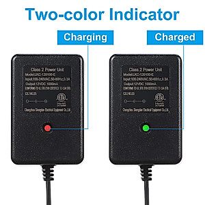 Weewooday 12V Charger for Kids Ride on Cars, 12 V Battery Charger for Ride on Toys with Charging Indicator Light for SUV Electric Ride Toy Battery Supply Power Accessories