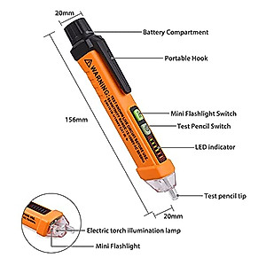 Neoteck Non-Contact Voltage Tester Pen and 8 Inch Wire Stripper Crimper Cutter 10-22 AWG, Must-Have Multi-Function Tool Kit