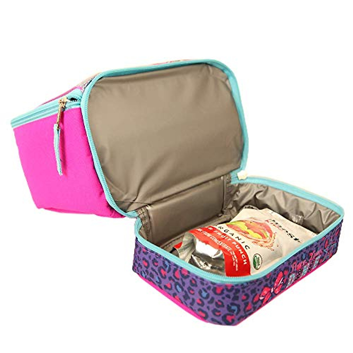 RALME Nickelodeon JoJo Siwa Lunch Box Kit with Insulated Dual Compartment for Girls