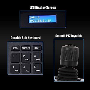 Hsility PTZ Controller 4D PTZ Joystick Controller IP Network Keyboard with LCD Display Screen